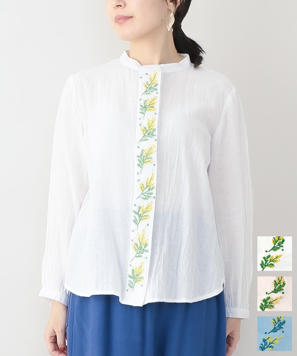 ミモザ刺繍コットンリネンブラウス 25S023を仕入れる | ECモールに無い商品の仕入れならorosy（オロシー）