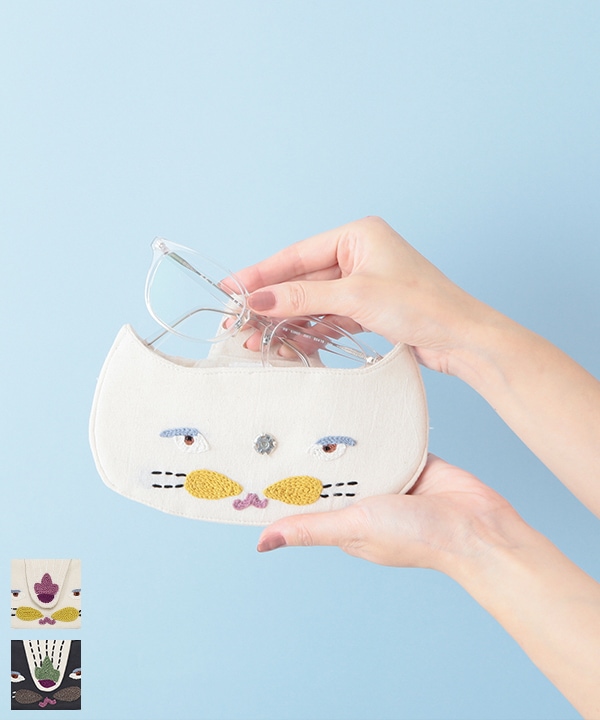 ネコ刺繍 メガネケース H25S226を仕入れる | ECモールに無い商品の仕入れならorosy（オロシー）