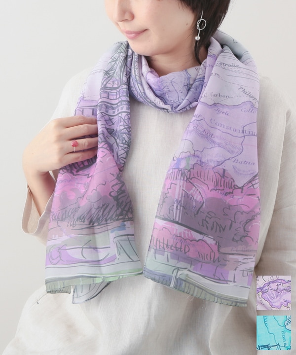 レーヨン エッフェル塔柄プリントショール 170×40cm B25S043【3月上旬入荷予定】を仕入れる | ECモールに無い商品の仕入れならorosy（オロシー）