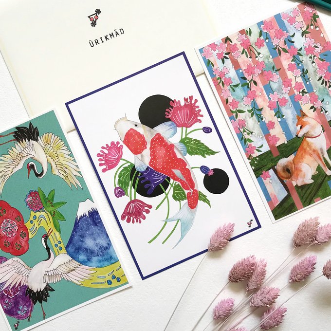 日本を感じるポストカード 3枚set -鶴と富士山-柴と桜-鯉と影-を仕入れる | ECモールに無い商品の仕入れならorosy（オロシー）